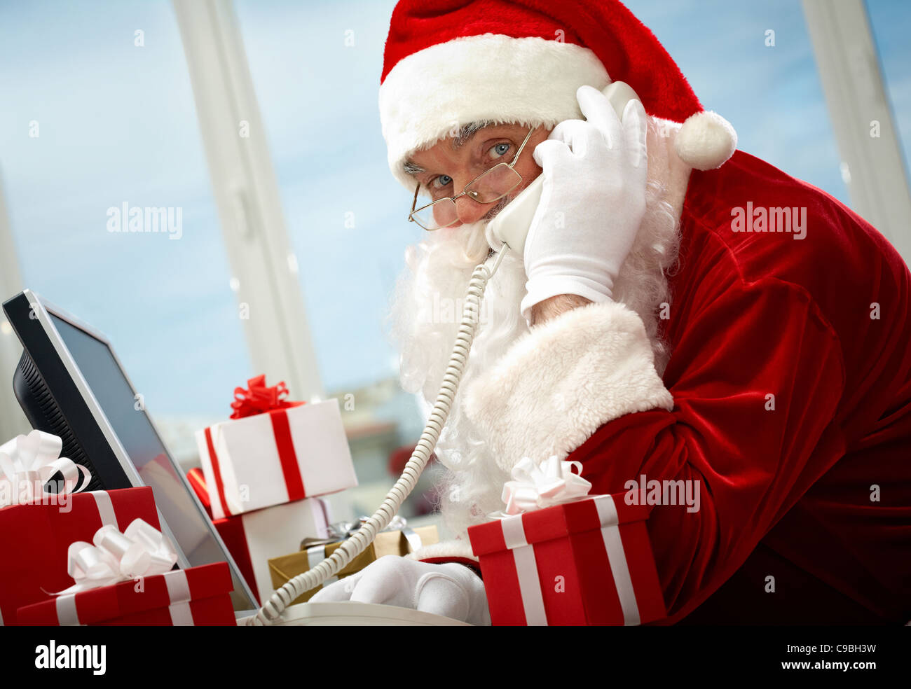 Santa Claus Telephone Christmas Box High Resolution Stock Photography ...