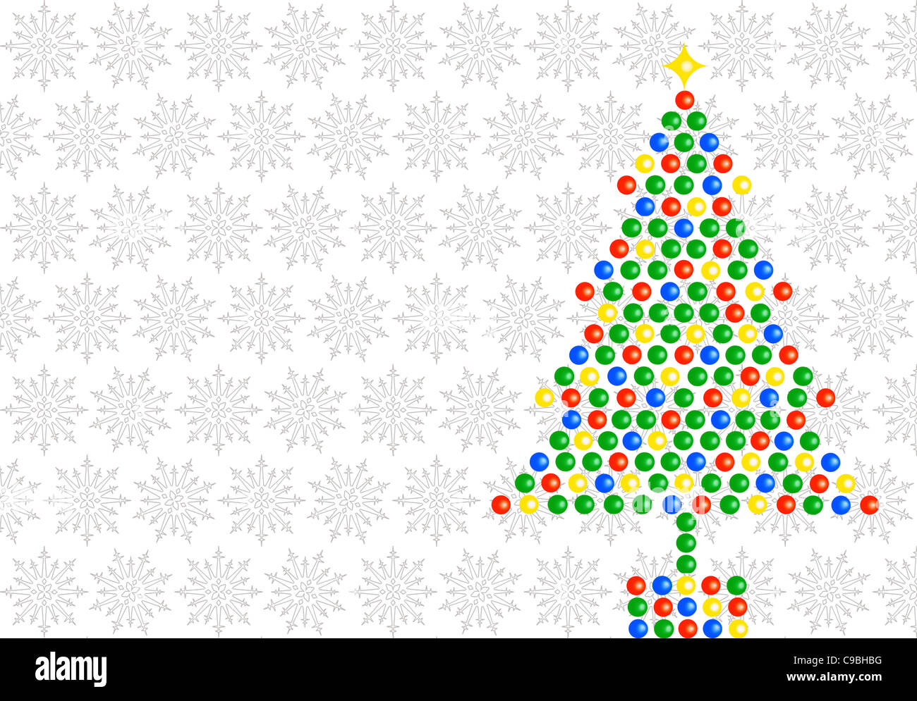 Christmas tree on a snowflake background Stock Photo - Alamy
