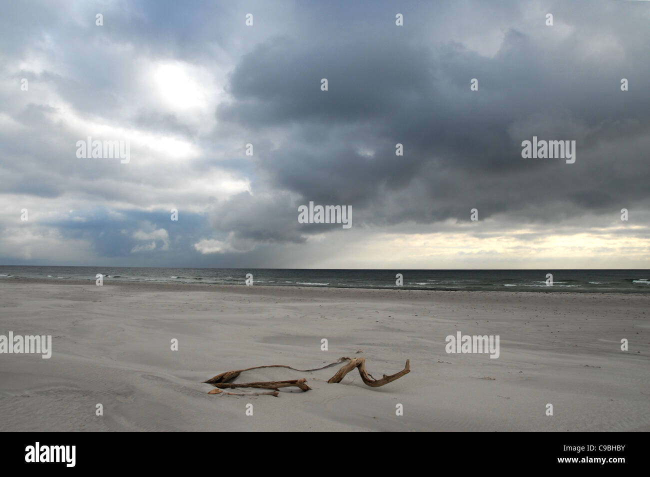 The beach at Dueodde on the Baltic Sea island of Bornholm, Denmark ...