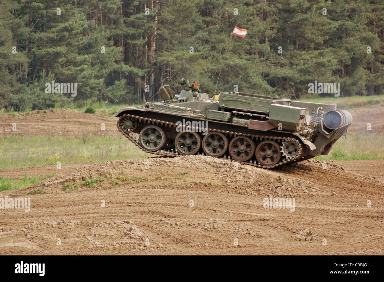 old tank of the "Nationale Volksarmee" in Germany, now used for a ...