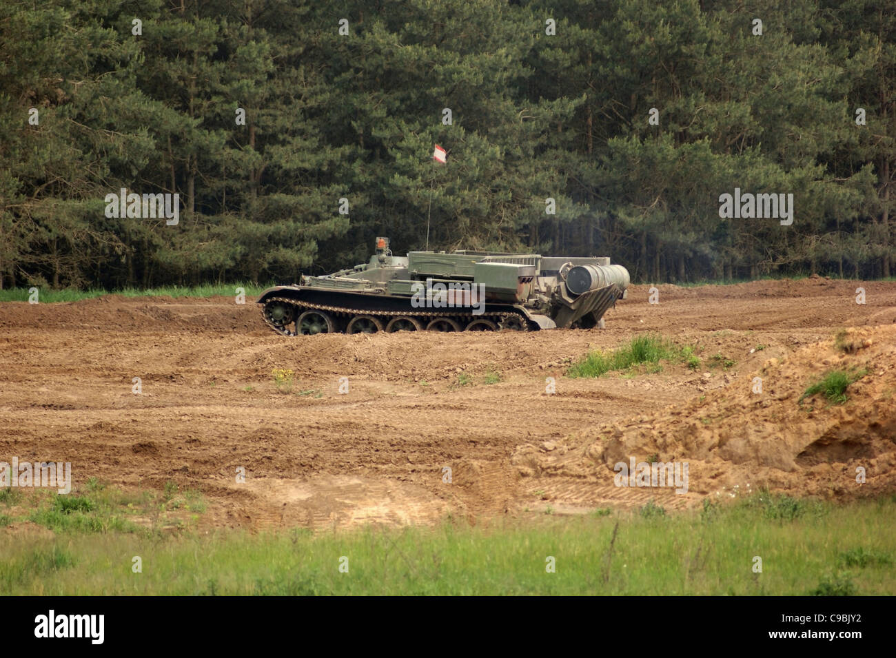 old tank of the "Nationale Volksarmee" in Germany, now used for a ...