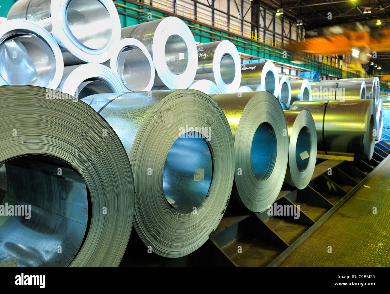 packed rolls of steel sheet Stock Photo - Alamy