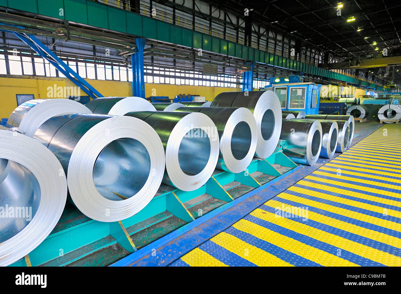 packed rolls of steel sheet Stock Photo - Alamy