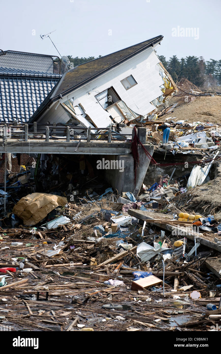 Photo shows the devastation caused by the March 11 quake and tsunami in ...