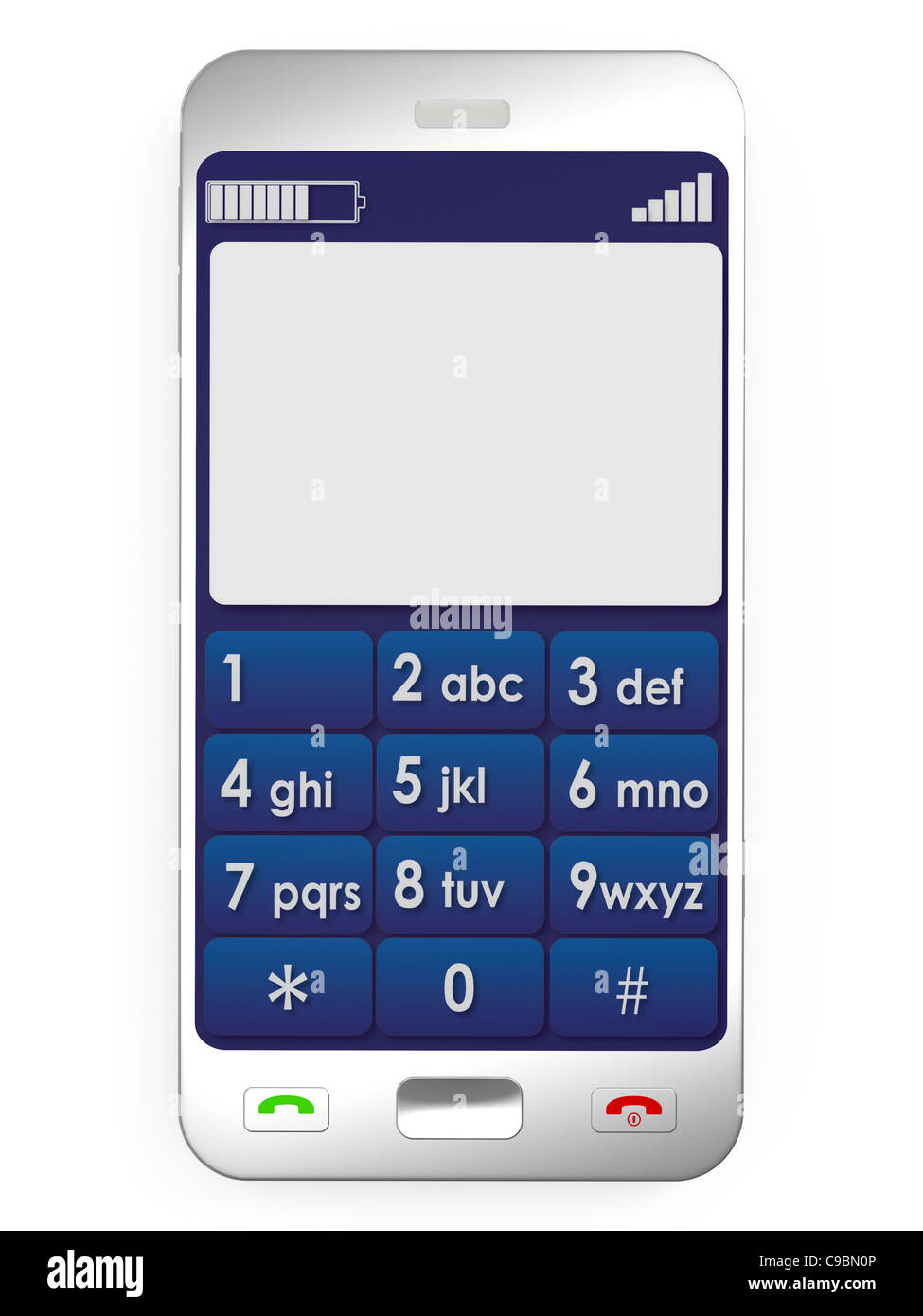 Touchscreen earphone on white background 3d rendering Stock Photo - Alamy