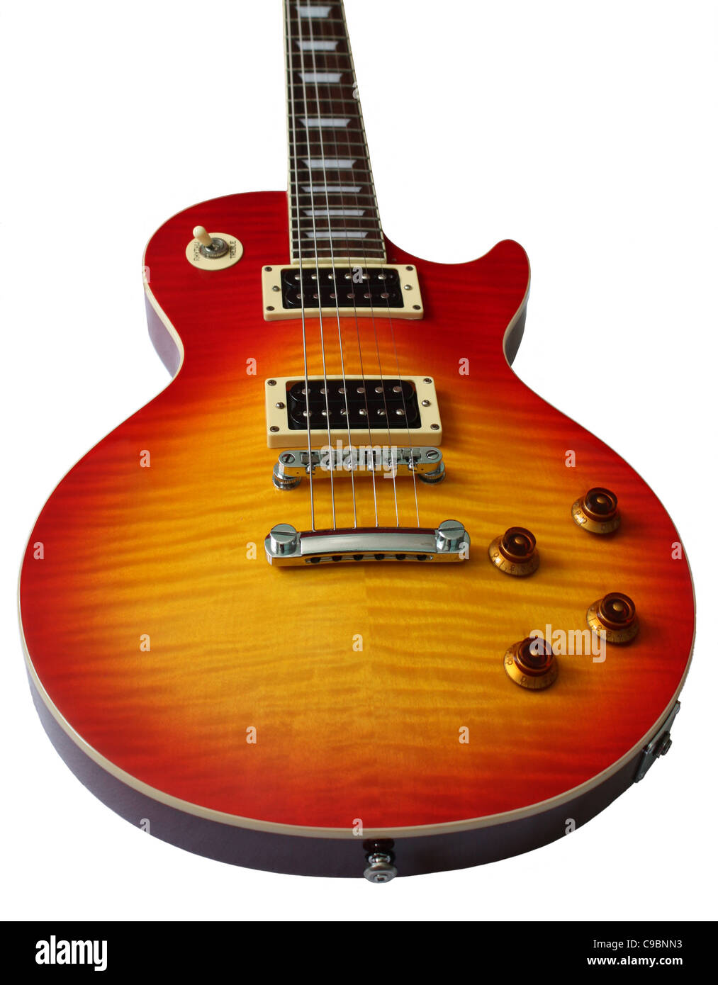 Electric guitar in isolated on white background Stock Photo - Alamy