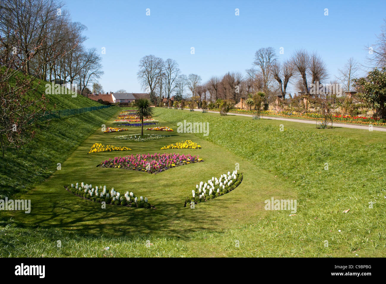 Castle Park in Colchester in early spring Stock Photo - Alamy