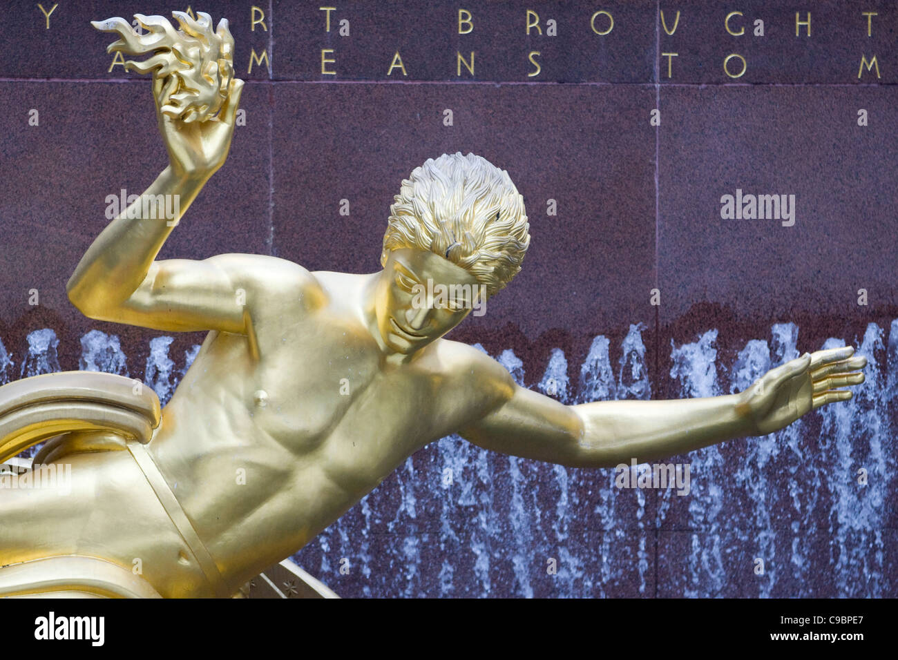Sculpture of prometheus at the rockefeller center new york city hi-res ...