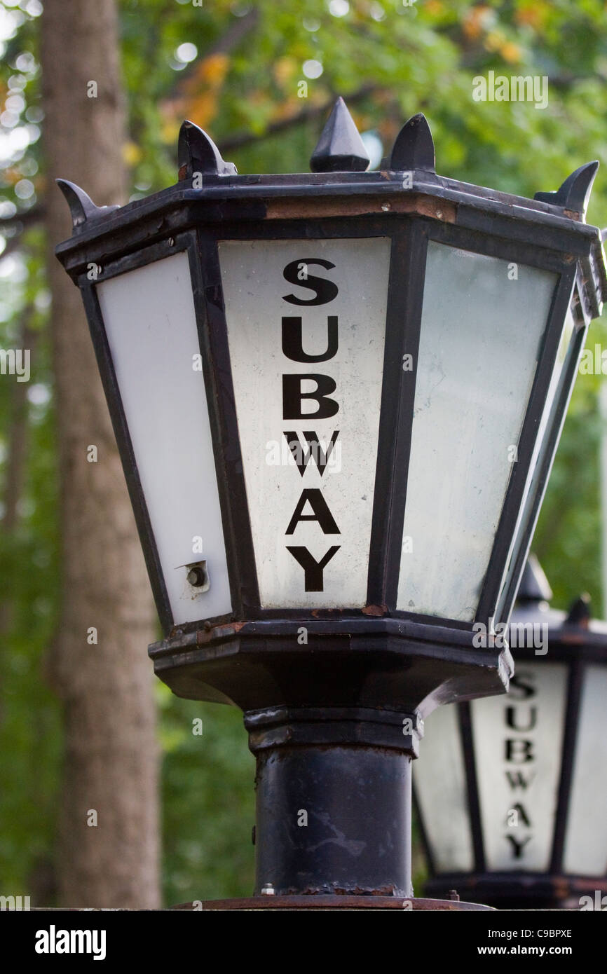 New York Subway lamps Stock Photo - Alamy