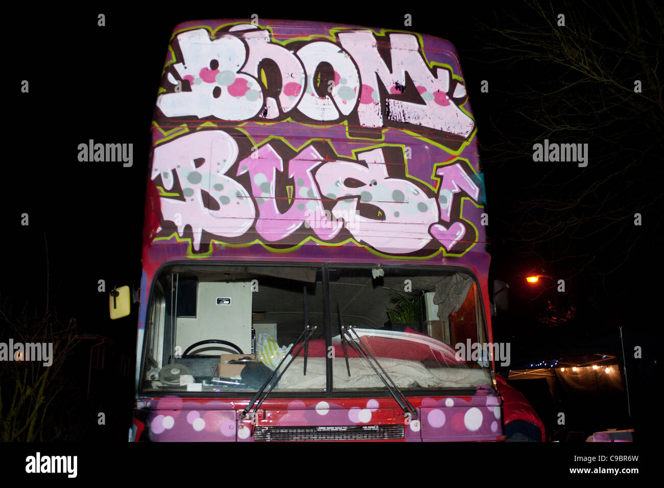 The Boom Bus, a London double-decker bus converted for party use ...