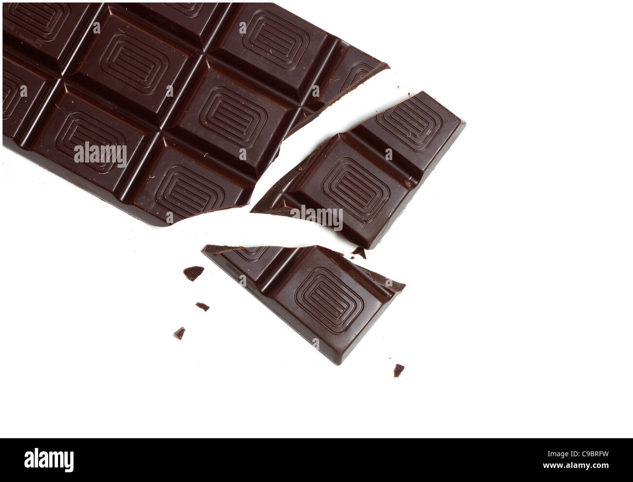 Delicious dark chocolate bar isolated Stock Photo - Alamy