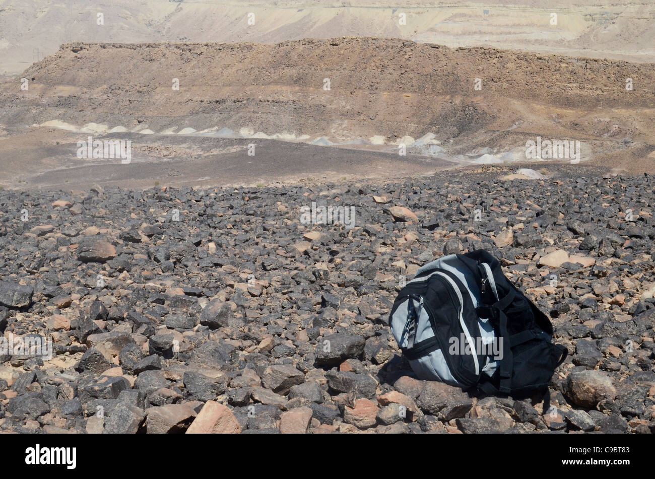 Ramon Crater, the world's largest karst erosion cirque, hikers in the ...