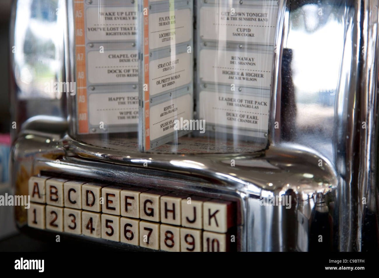Vintage Jukebox at Johnny Rockets Diner in Laguna Beach - CA Stock ...