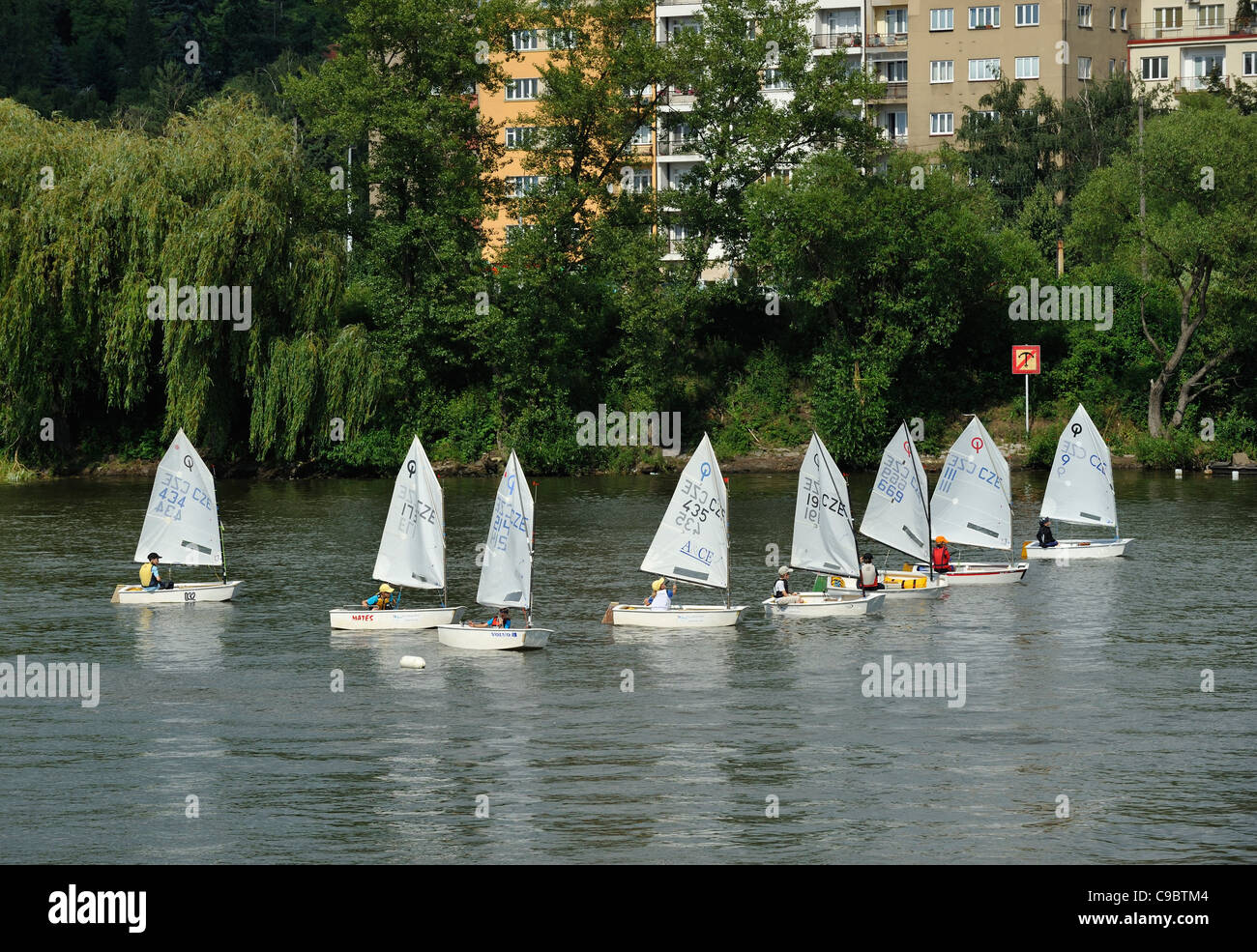 Optimist sailing dinghy hi-res stock photography and images - Alamy