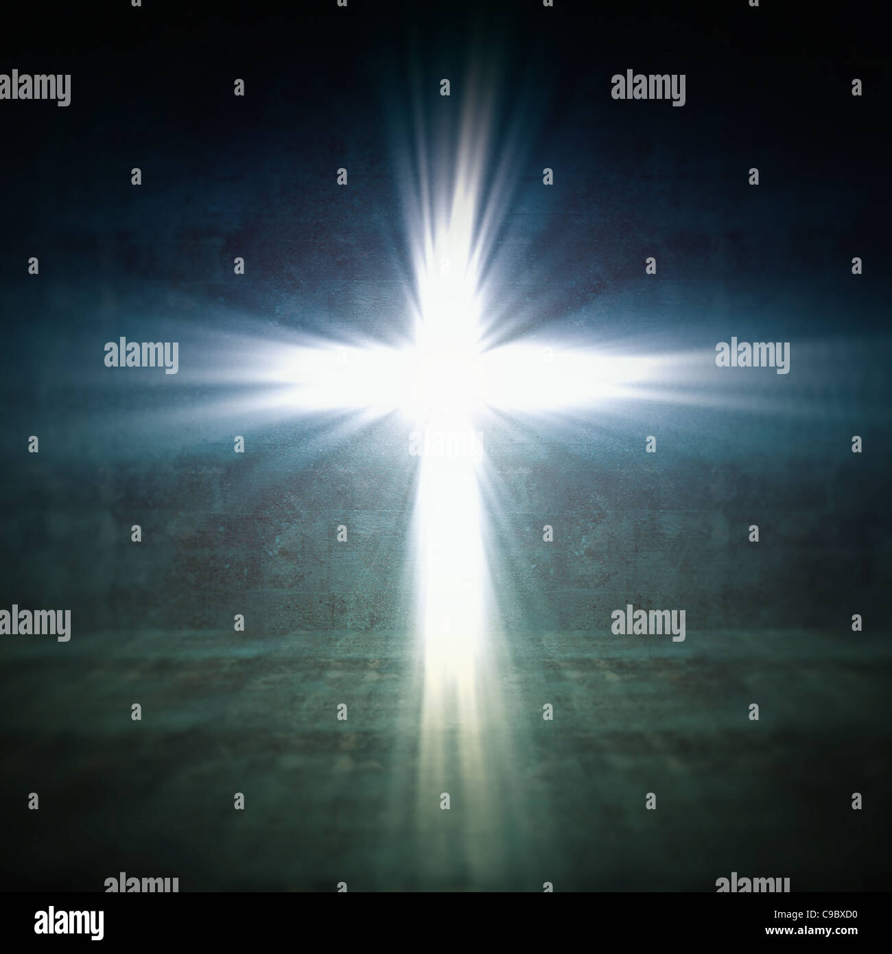 3d image of cross of light Stock Photo - Alamy