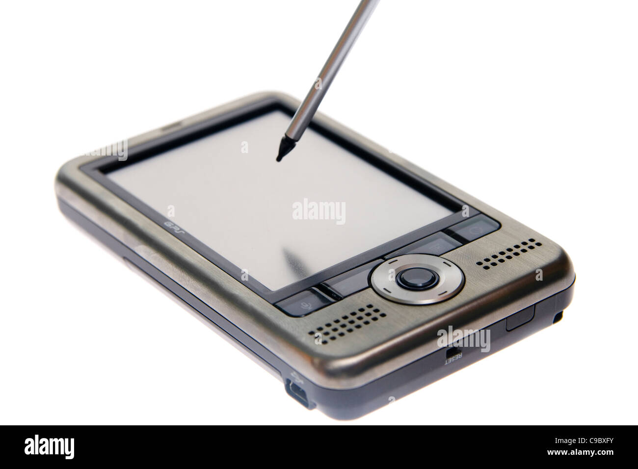 Palmtop on white background Stock Photo - Alamy