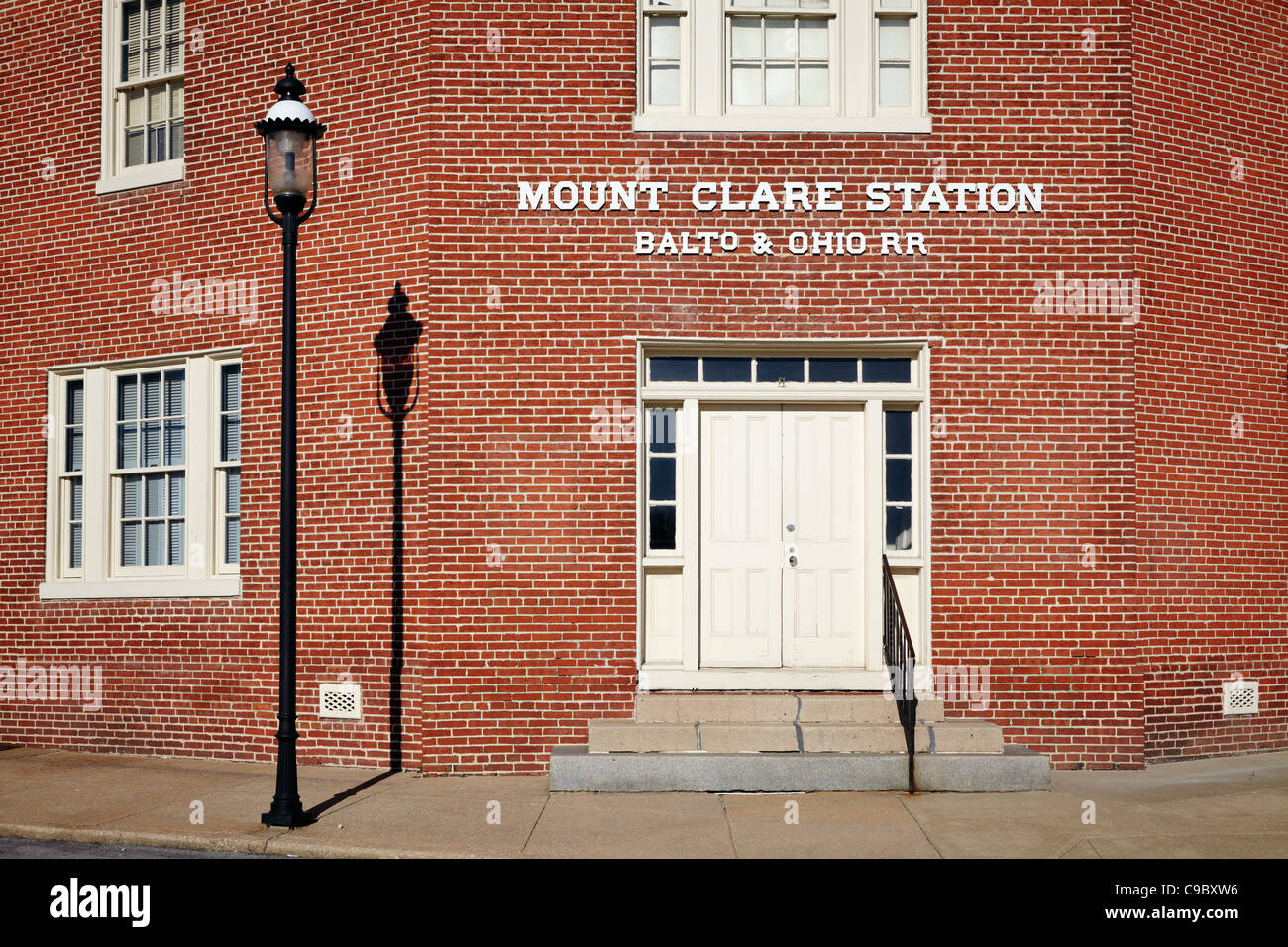 The exterior of the Mount Clare Station entrance at B&O Railroad Museum ...
