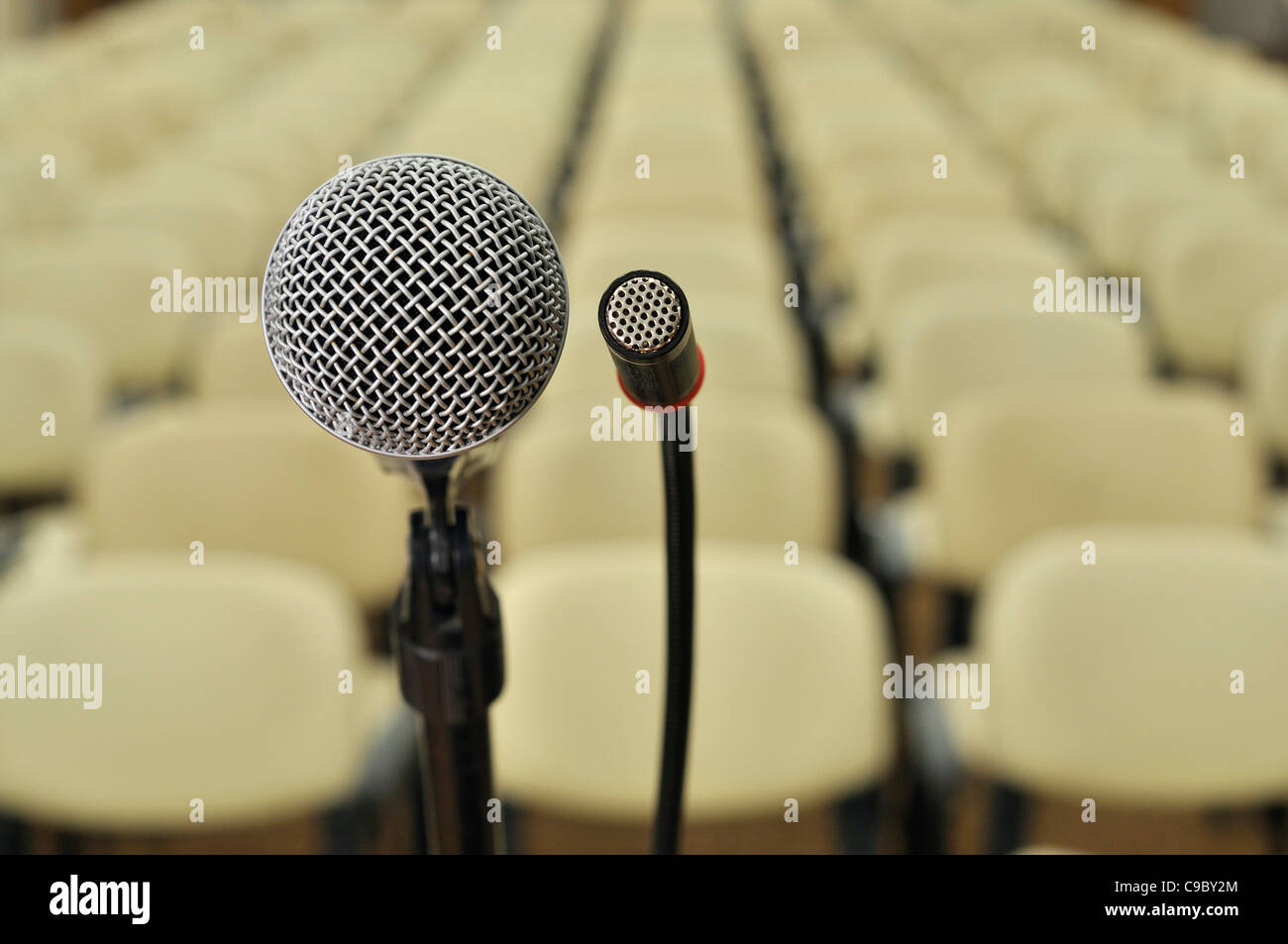 microphone at the conference hall Stock Photo - Alamy