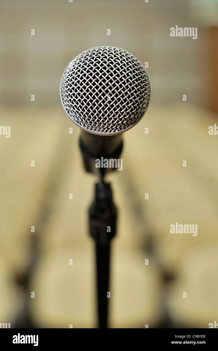 microphone at the conference hall Stock Photo - Alamy