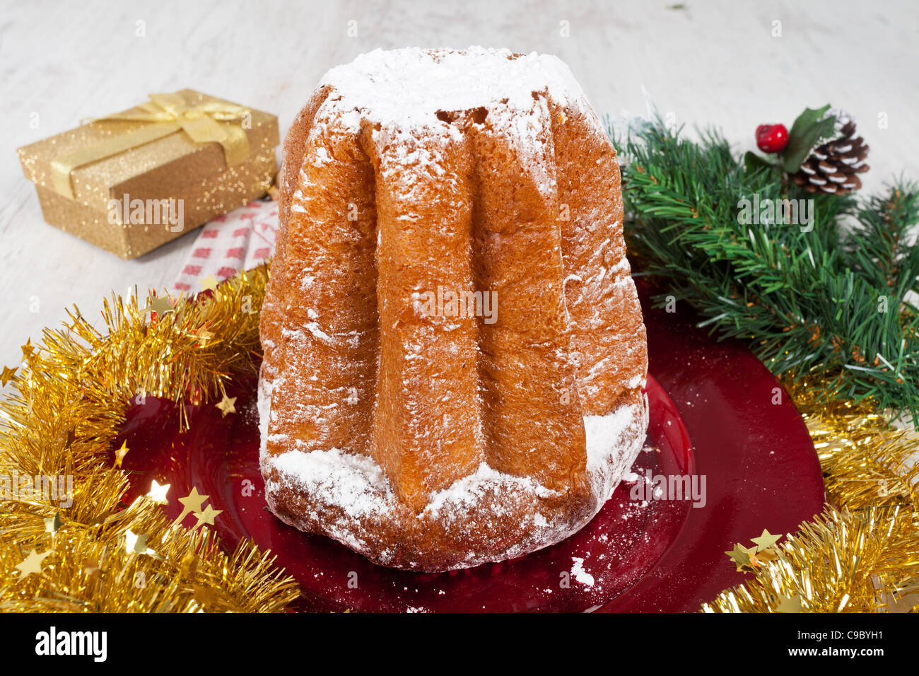 Typical italian Pandoro cake for Christmas holidays Stock Photo - Alamy