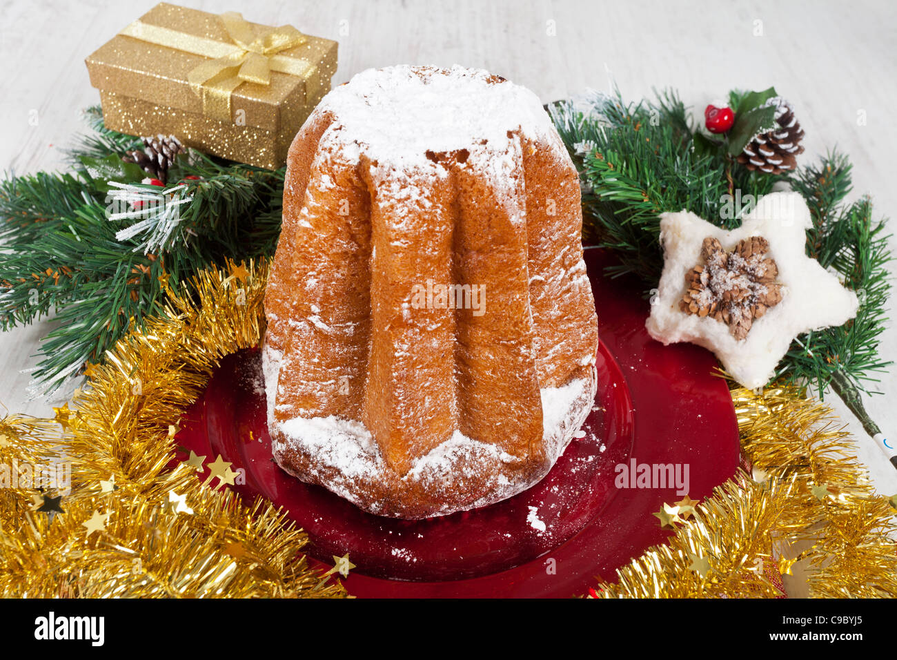 Typical italian Pandoro cake for Christmas holidays Stock Photo - Alamy