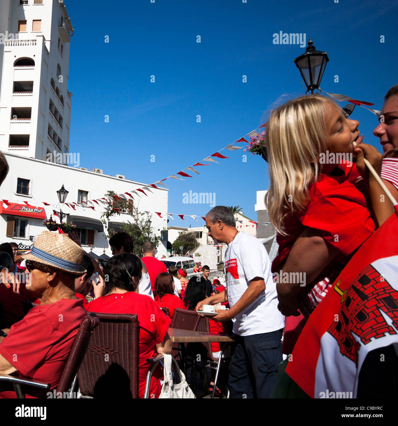 Gibraltar city center during Gibraltar National Day, 10 September 2011 ...