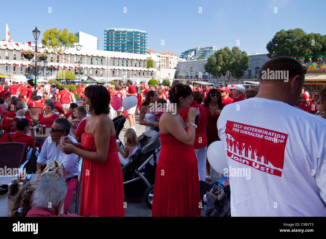 Gibraltar city center during Gibraltar National Day, 10 September 2011 ...