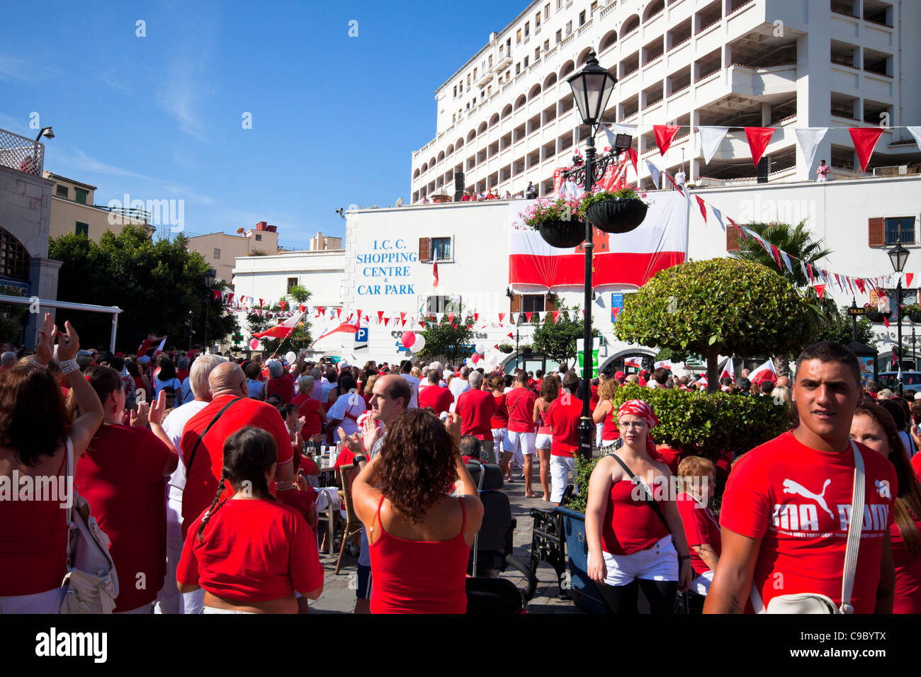 Gibraltar city center during Gibraltar National Day, 10 September 2011 ...