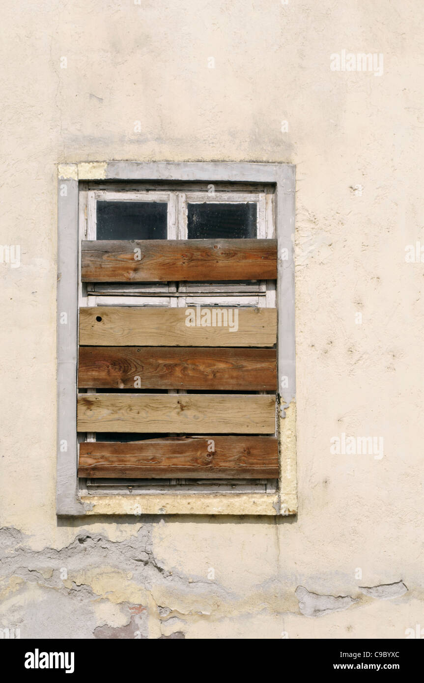 Wood Boarded Window Stock Photo - Alamy