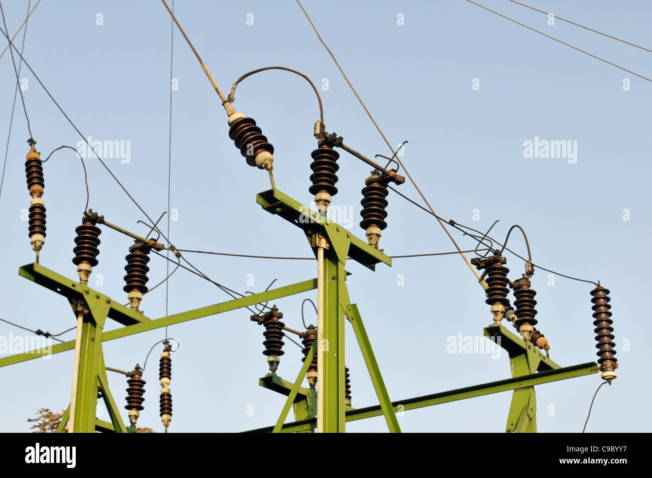Electricity power lines Stock Photo - Alamy