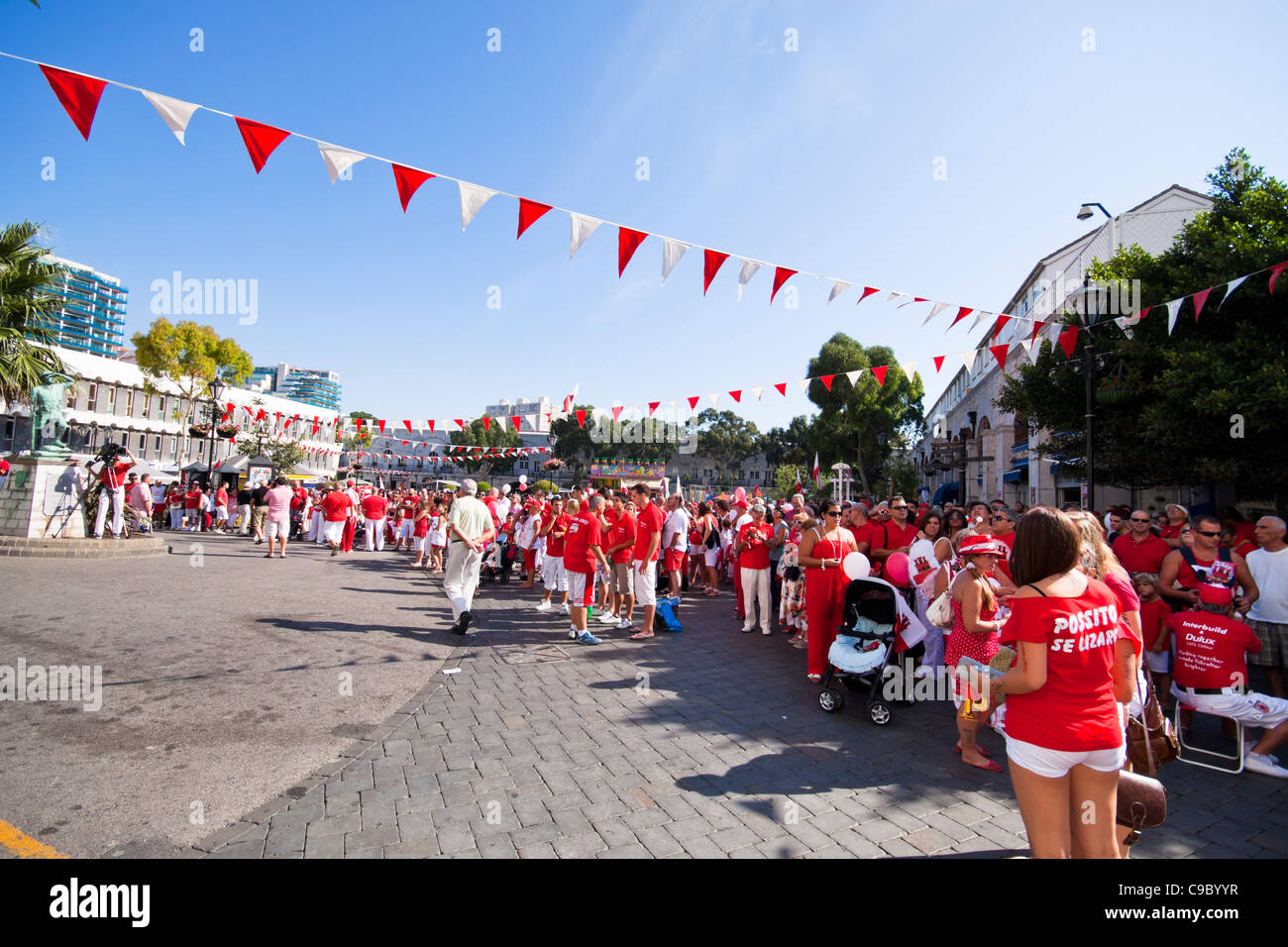 Gibraltar city center during Gibraltar National Day, 10 September 2011 ...