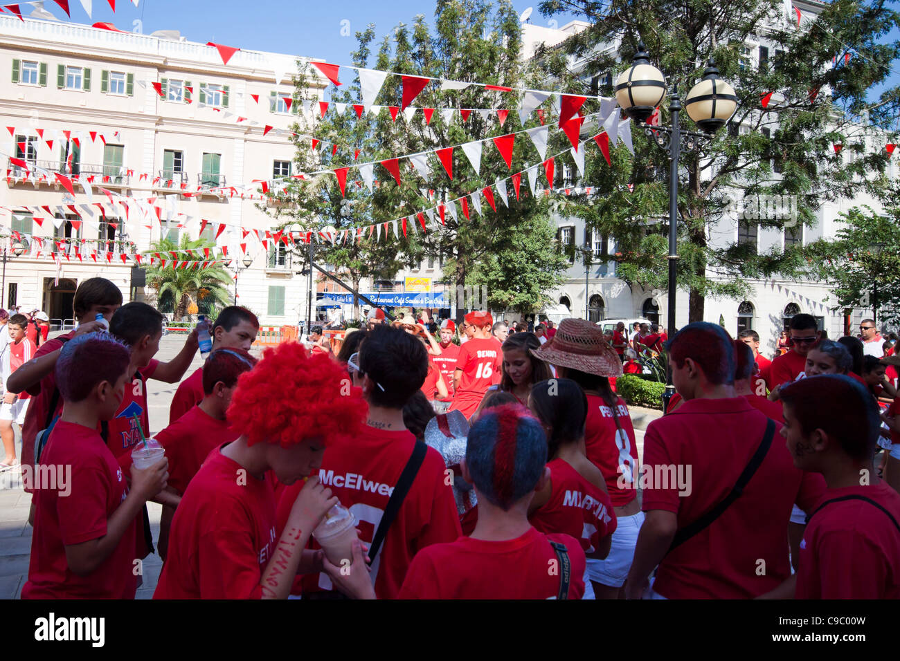 Gibraltar city center during Gibraltar National Day, 10 September 2011 ...