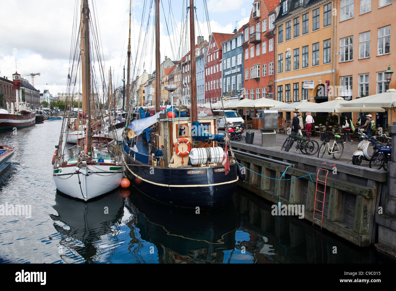 Nyhavn Harbor in Capital Copenhagen of Denmark;Danish;or Koupenhergan ...