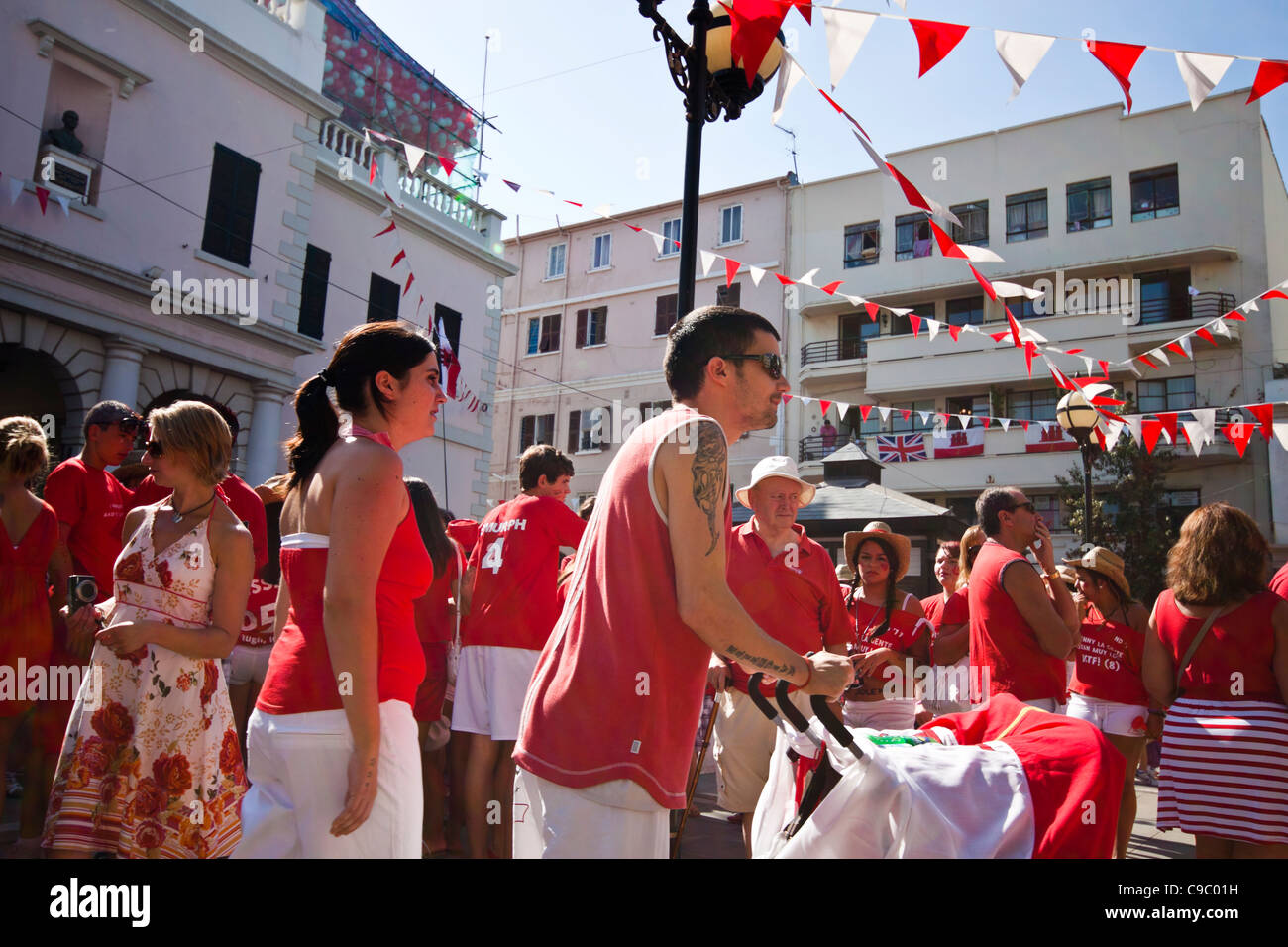 Gibraltar city center during Gibraltar National Day, 10 September 2011 ...