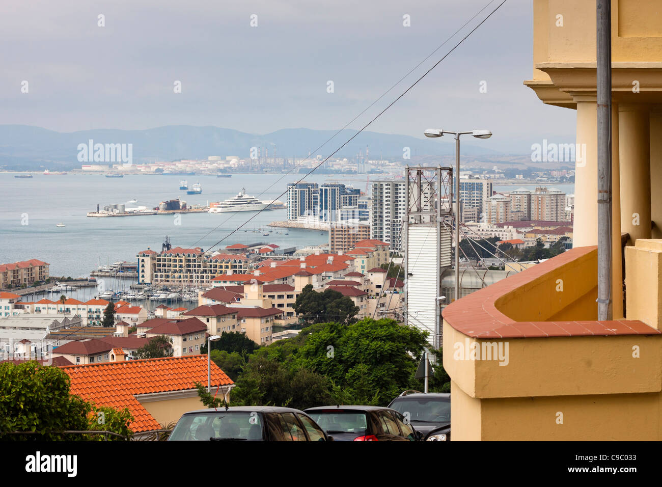 Photo of buildings and harbor in Gibraltar Stock Photo - Alamy