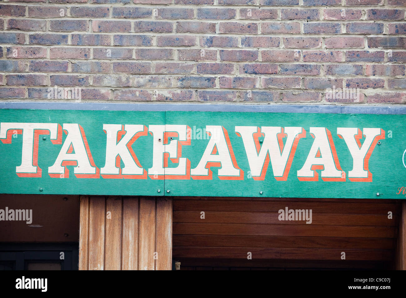 Takeaway sign - Fast food outlet Stock Photo - Alamy