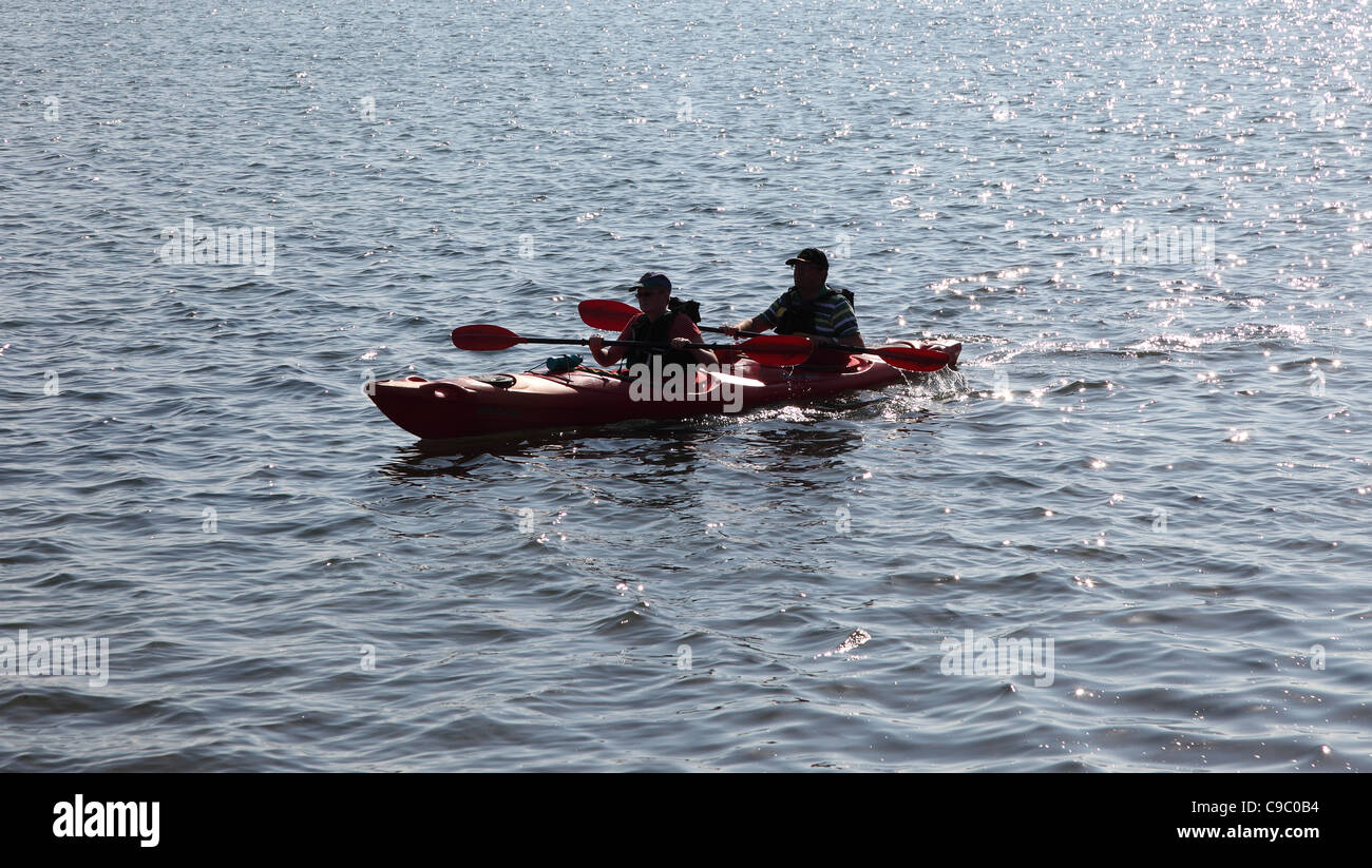 Two man canoe Bosham Harbour Chichester West Sussex Stock Photo - Alamy
