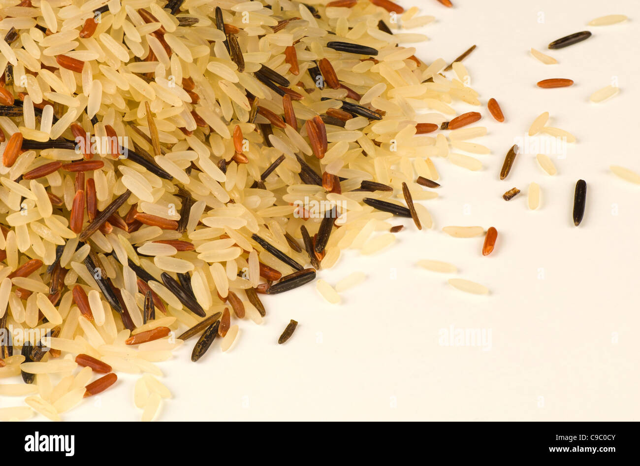 Assorted raw rice grains of three different types Stock Photo - Alamy