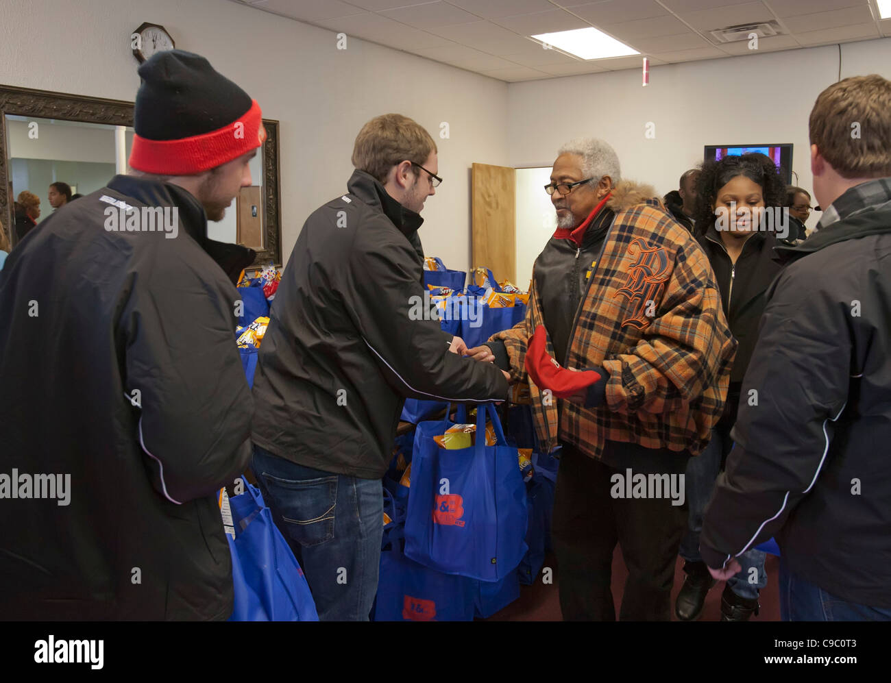 Free Thanksgiving Turkey Distribution to Low-Income People Stock Photo ...