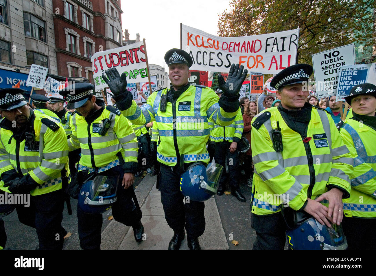 Student protest through central London 9th November 2011 Stock Photo ...