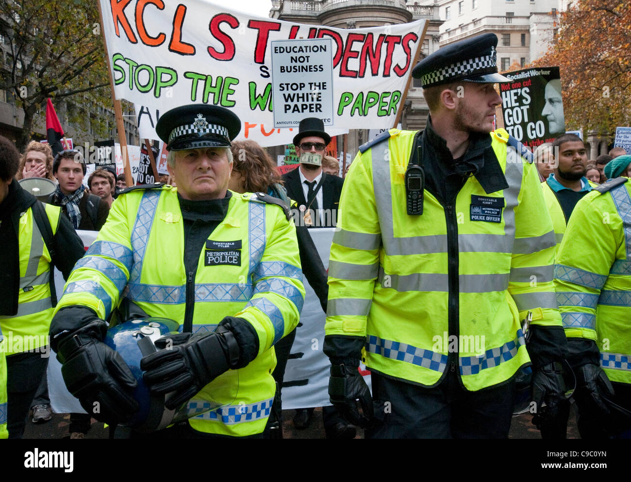 Student protest through central London 9th November 2011 Stock Photo ...
