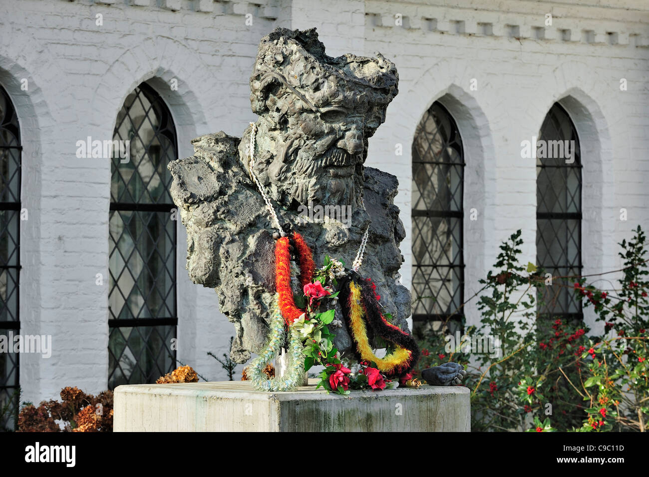 Statue at birthplace in Tremelo, Belgium of Father Damien / Damian ...