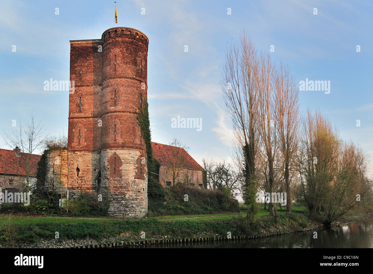 The medieval Graventoren / Tower of the Counts along the river Scheldt ...