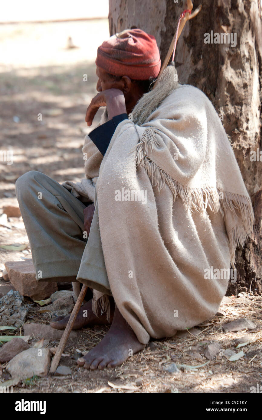 An Orthodox Christian pilgrim at the new church St Mary of Zion in the ...