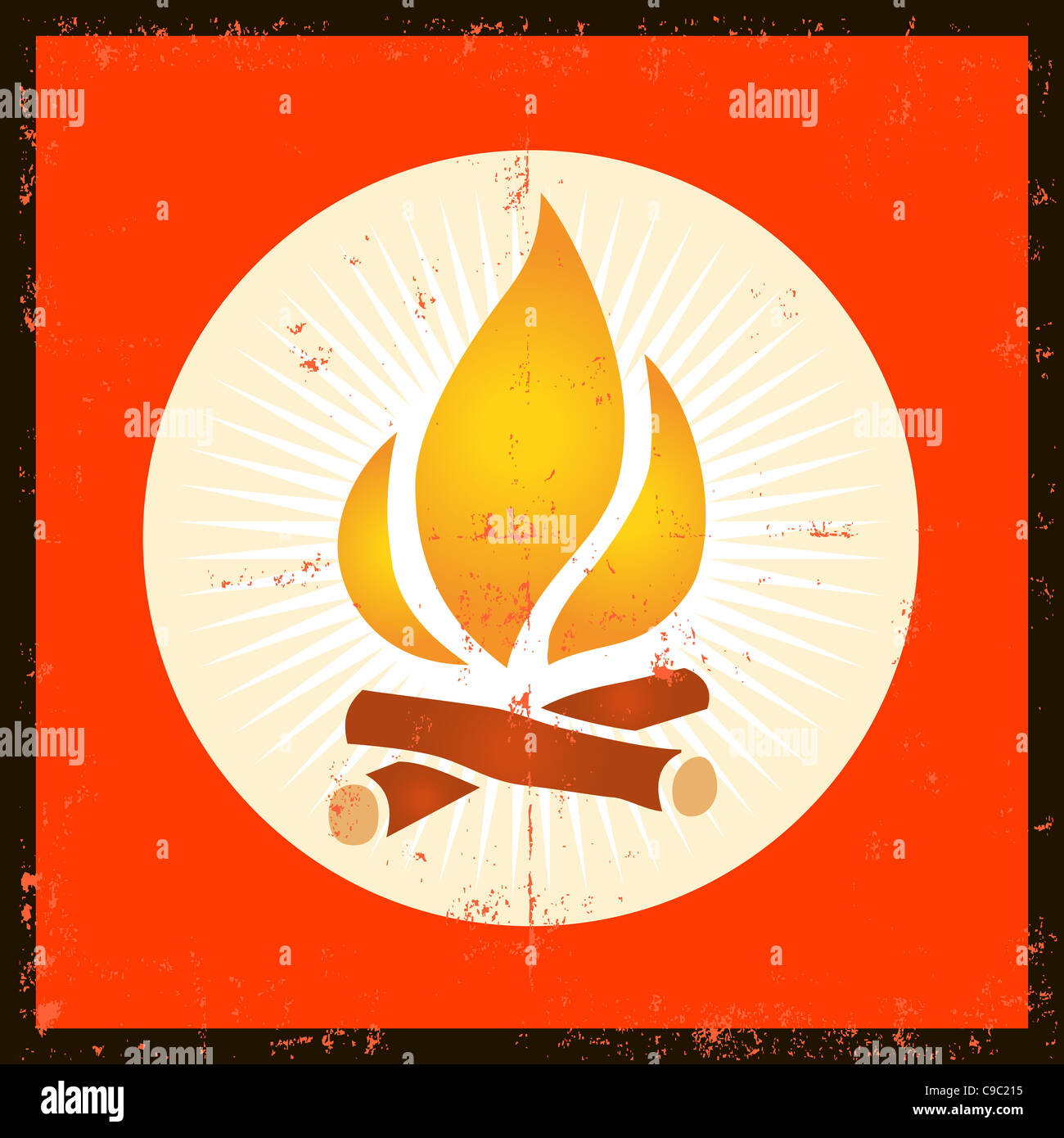 Illustration of a grunge fire flame design element Stock Photo - Alamy