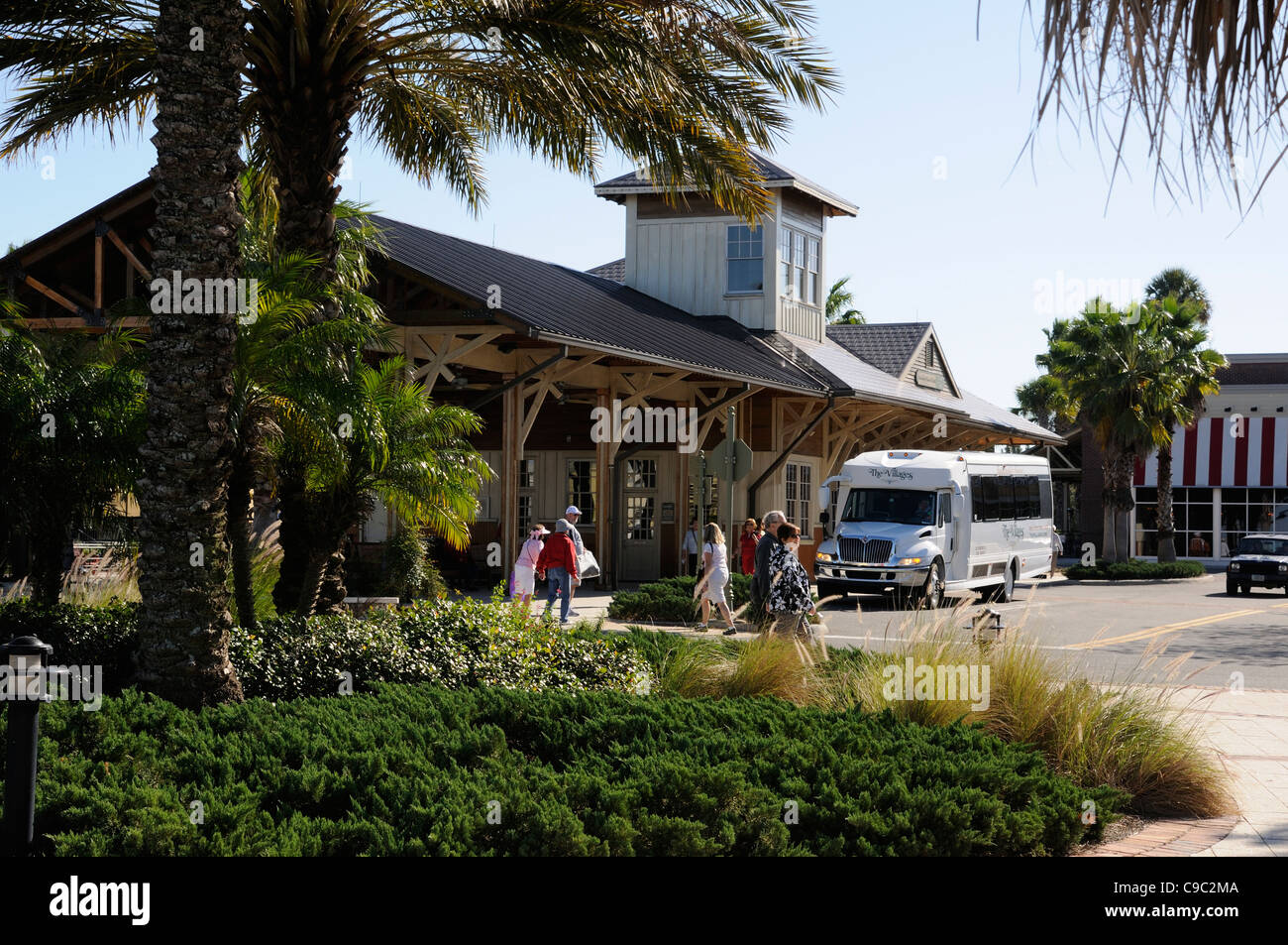 Bus Station at Sumter Landing in The Villages Florida USA Stock Photo ...
