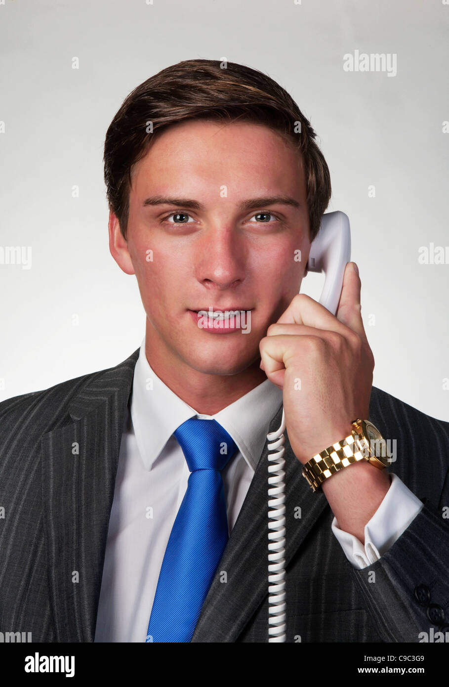 business man on the phone Stock Photo - Alamy