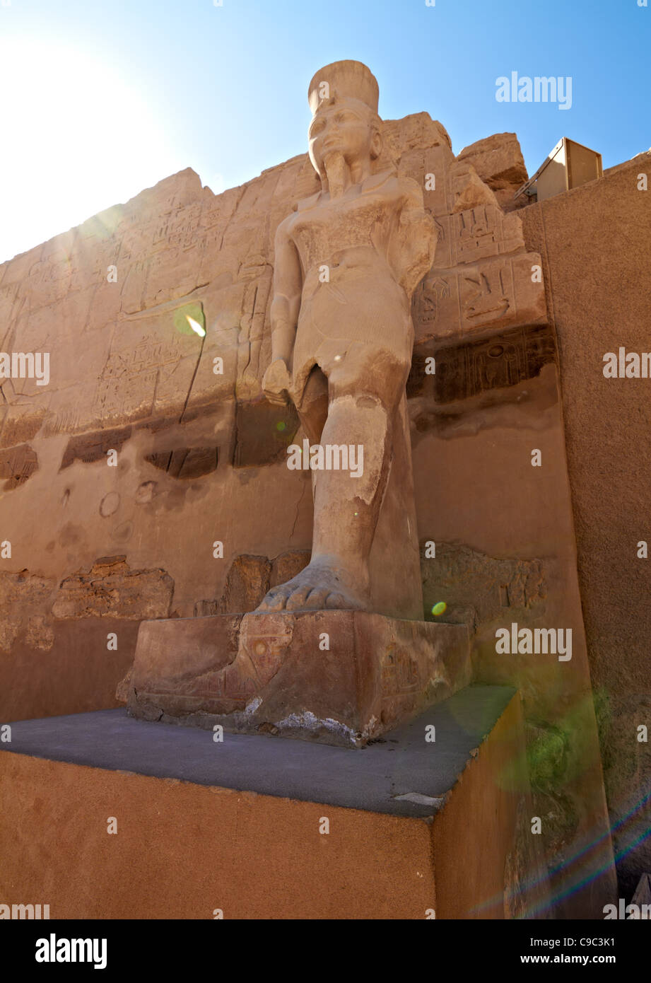 Pharaoh statue in ancient Karnak temple, Egypt Stock Photo - Alamy