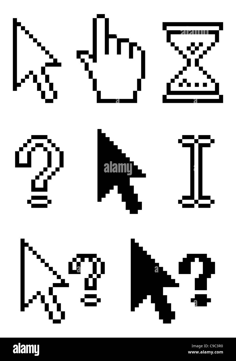 Collect Standard Pixel Cursors, element for design, vector illustration ...