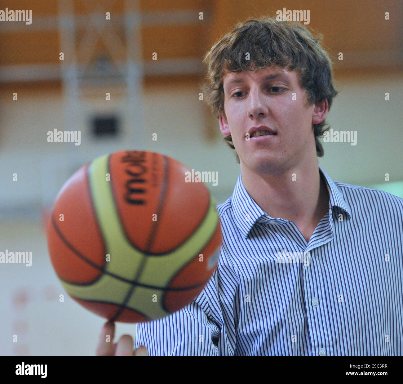 Czech basketball NBA player Jan Vesely is pictured during a press ...